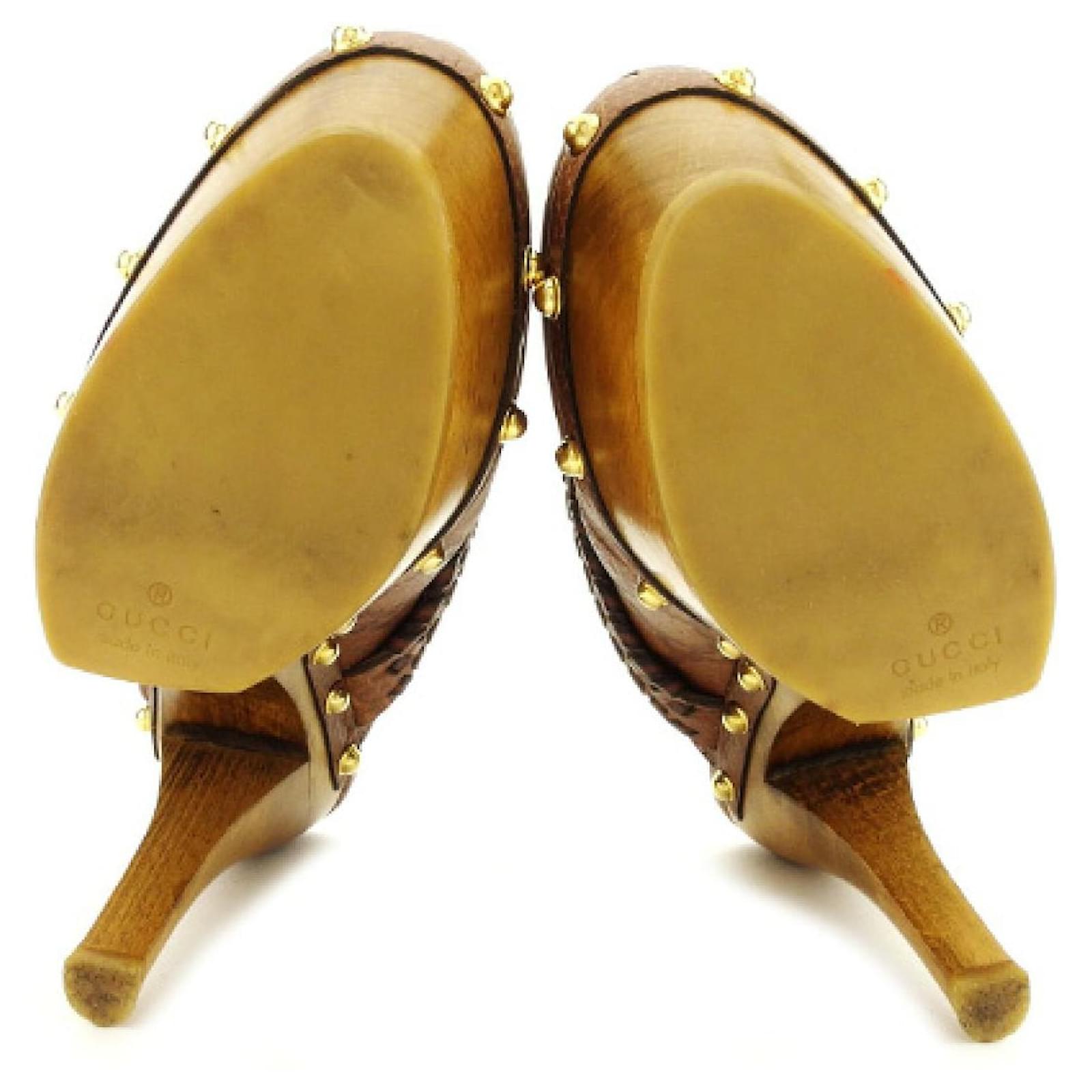 Gucci Talons Cuir Beige ref.648150 - Joli Closet