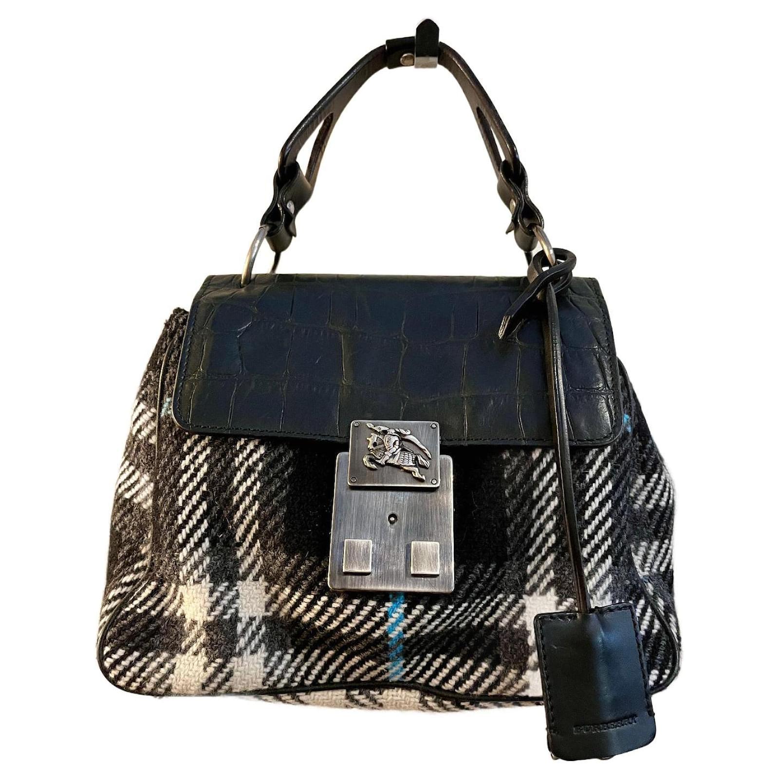 Sac édition limitée Burberry en tweed et cuir (Vendu) - Joli Closet