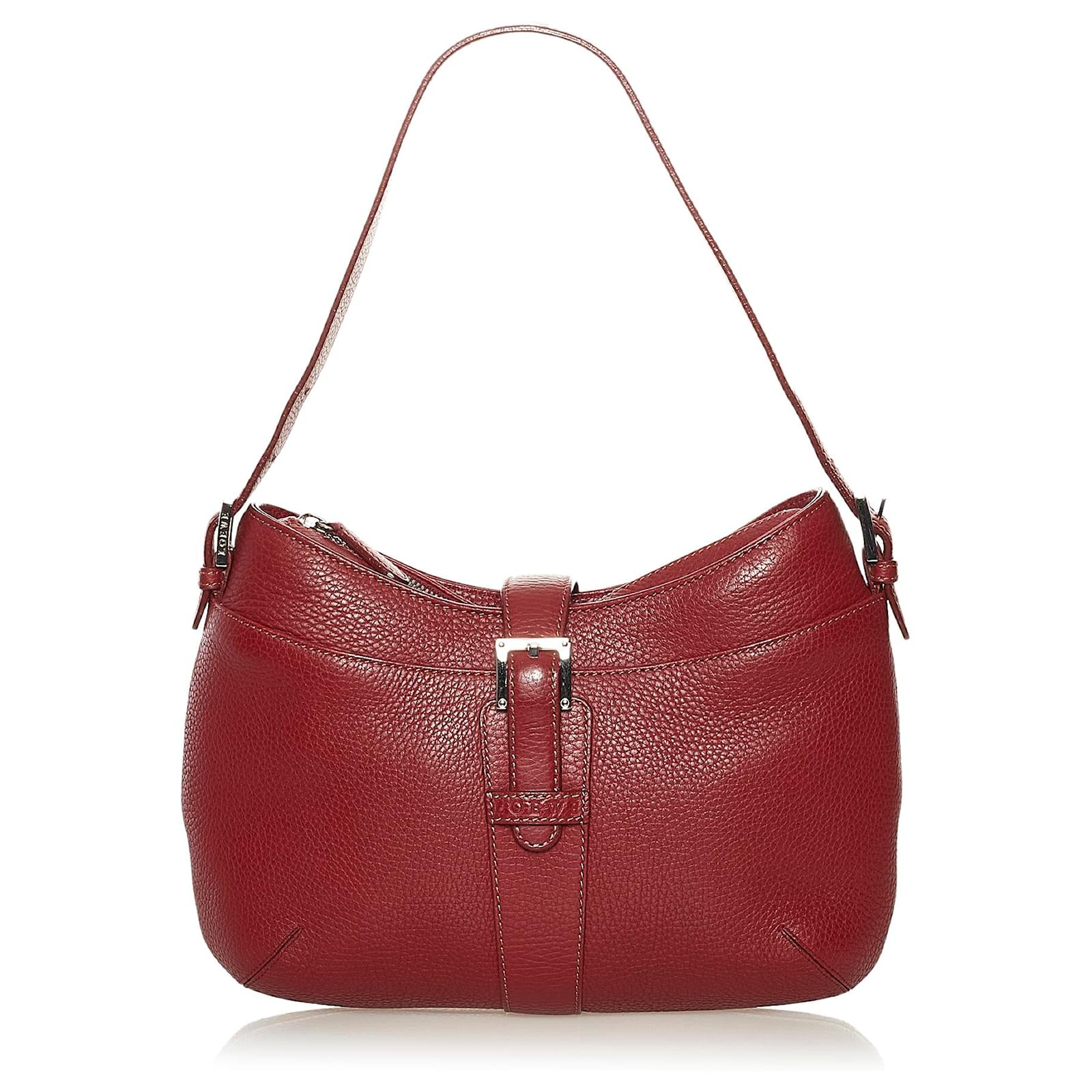 Loewe Red Leather Shoulder Bag Pony-style calfskin ref.649304 - Joli Closet