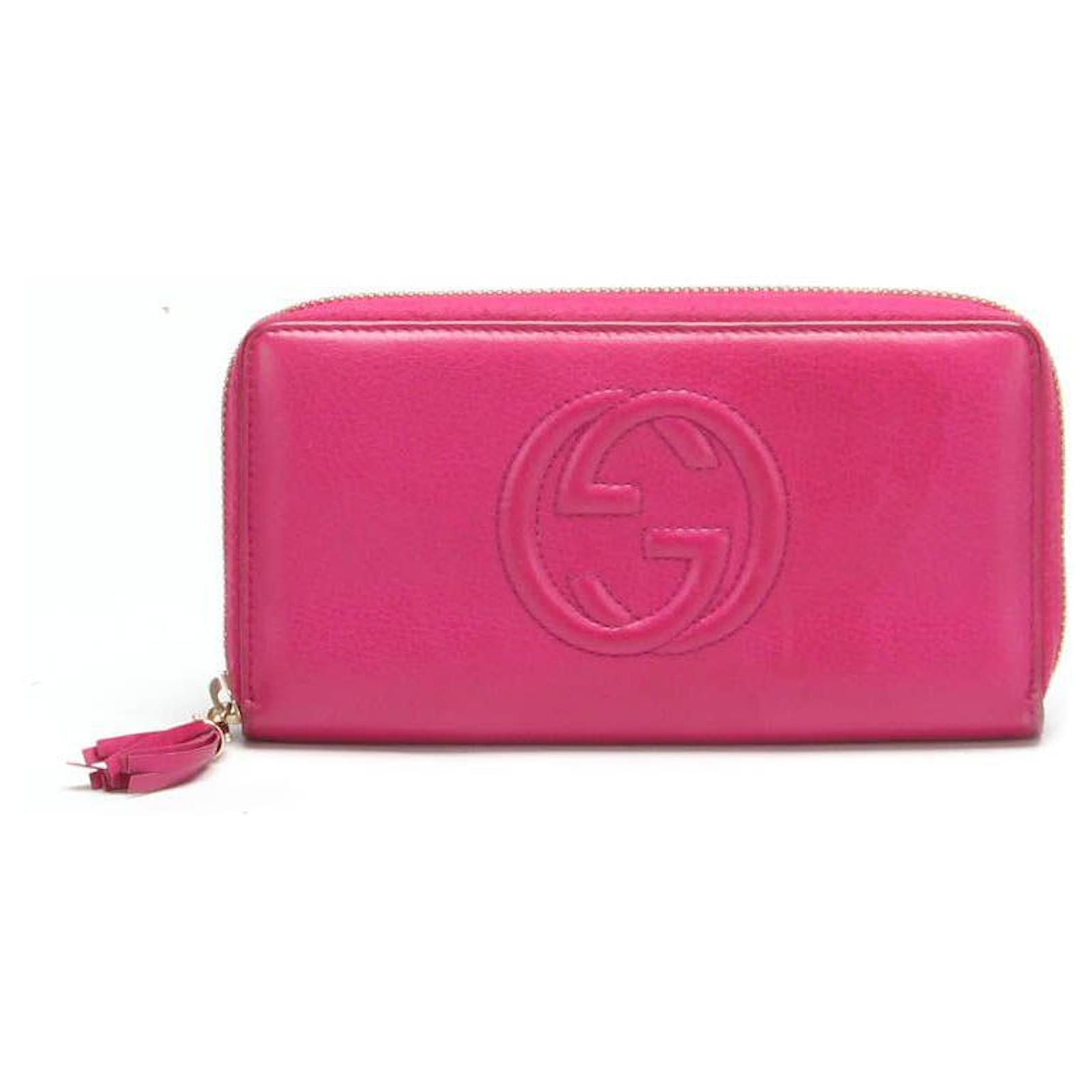 gucci Soho Leather Zip Wallet pink Pony-style calfskin ref.650370 ...