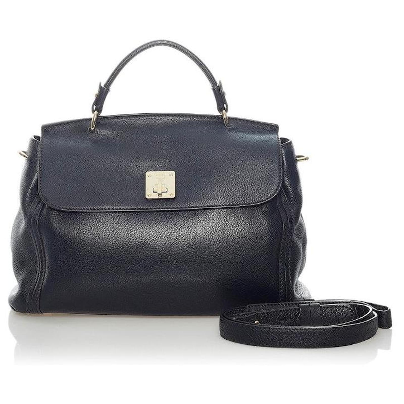 MCM Leather Handbag Black Pony-style calfskin ref.650410 - Joli Closet