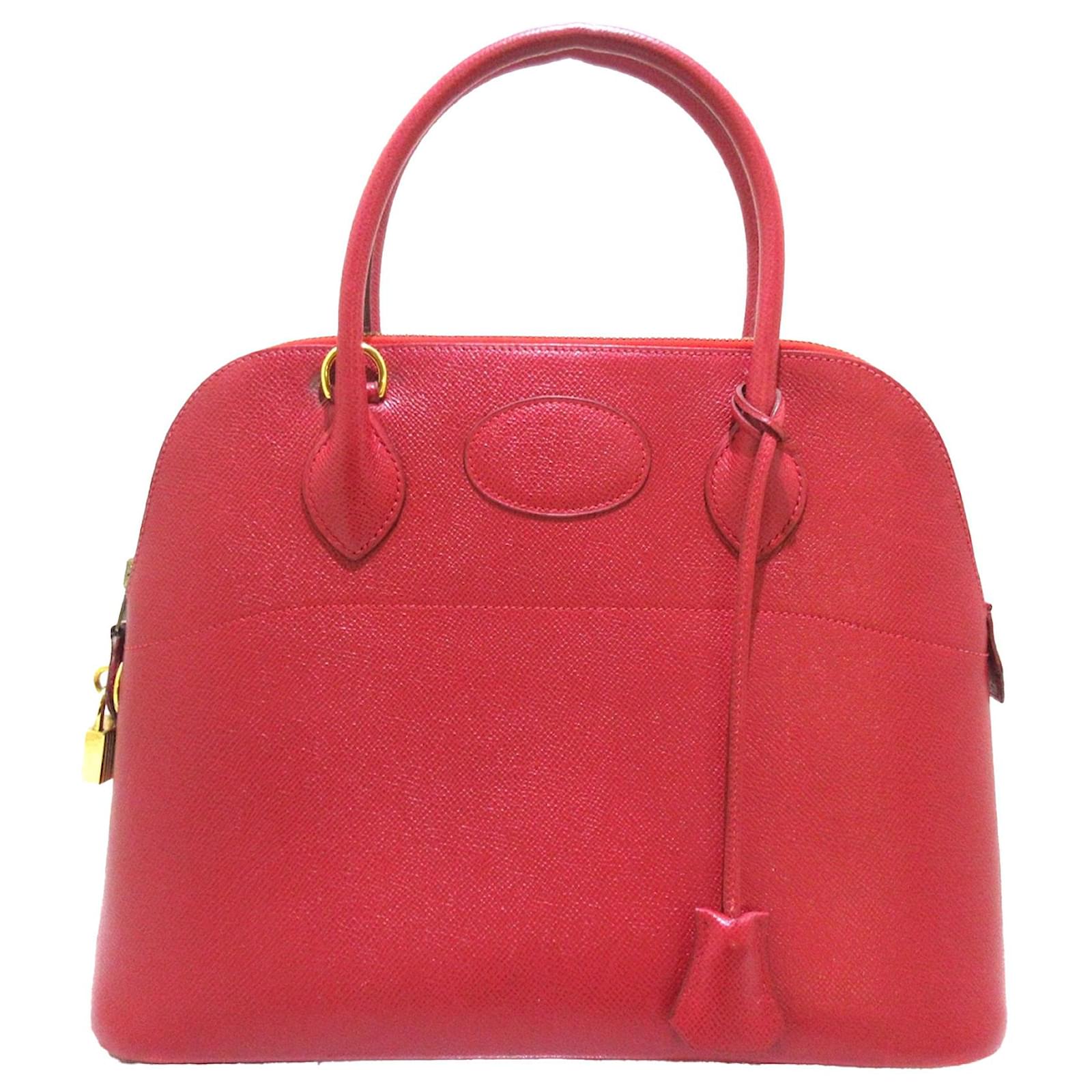 Hermès Hermes Red Bolide 25 Leather Pony-style calfskin ref.650543 ...