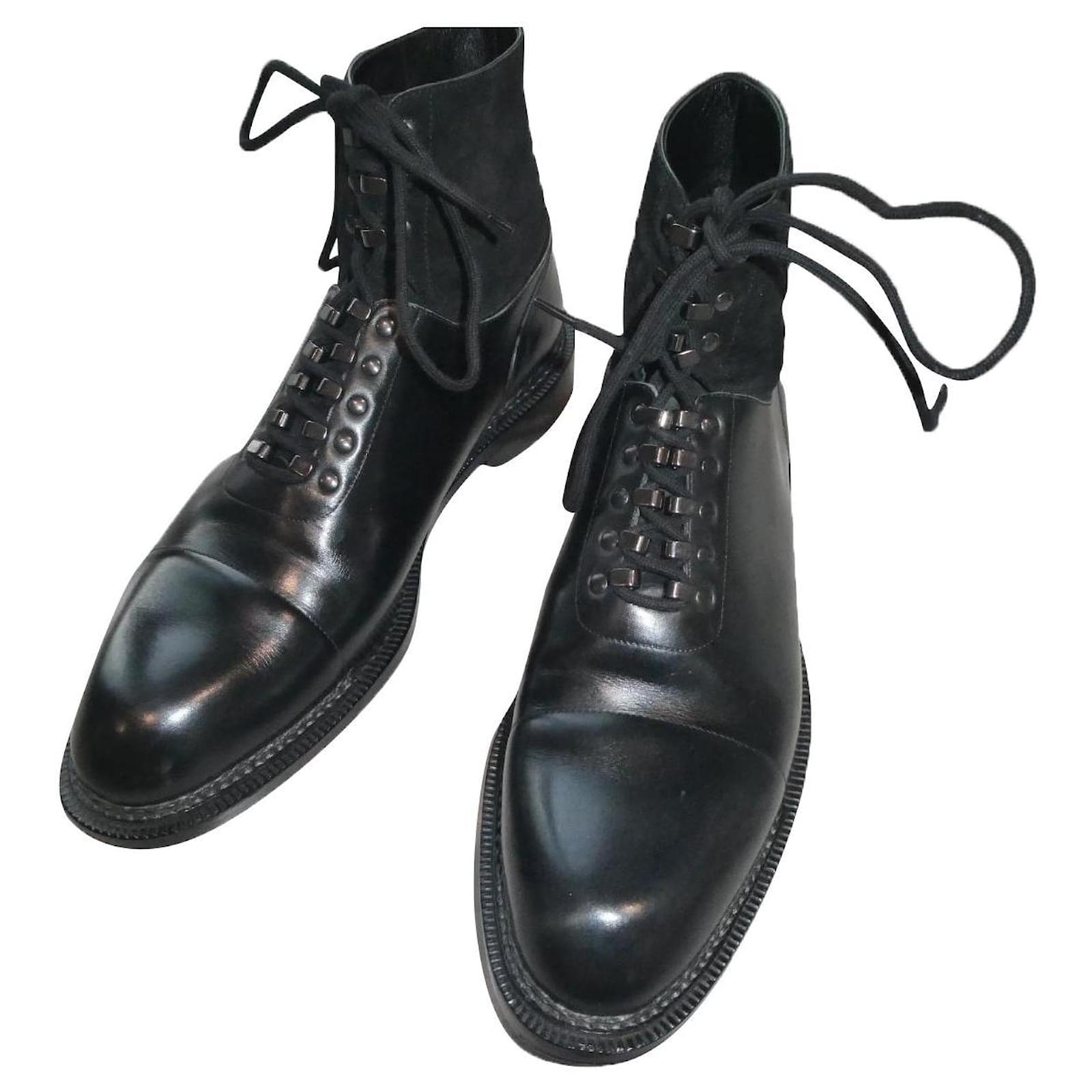 louis vuitton leather boots 41.5 Black ref.652305 - Joli Closet