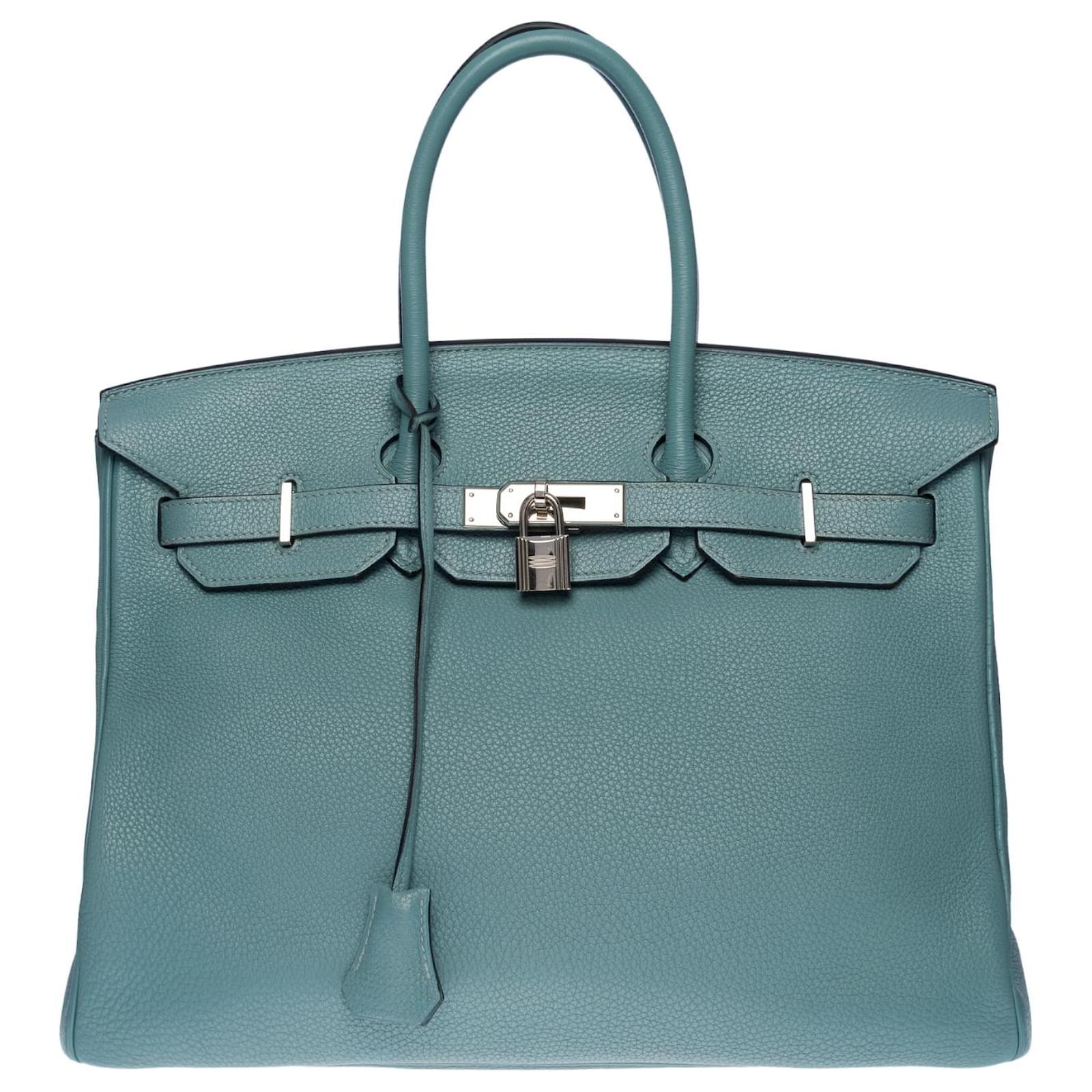 Splendid Hermès Birkin handbag 35 cm in Sky blue Togo leather ...