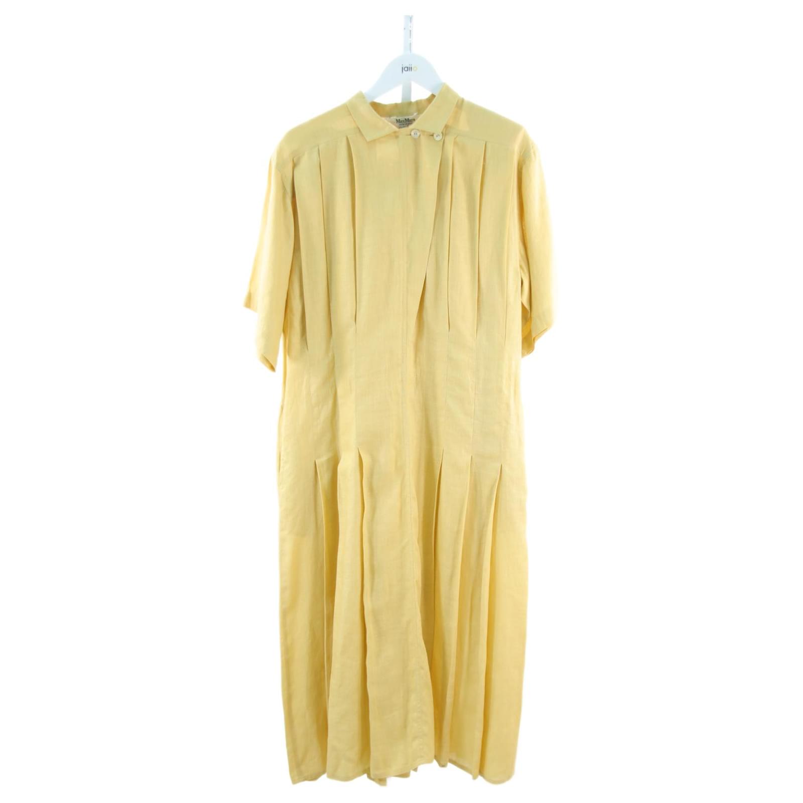 Max Mara Dress 38 Yellow Linen ref.653152 - Joli Closet