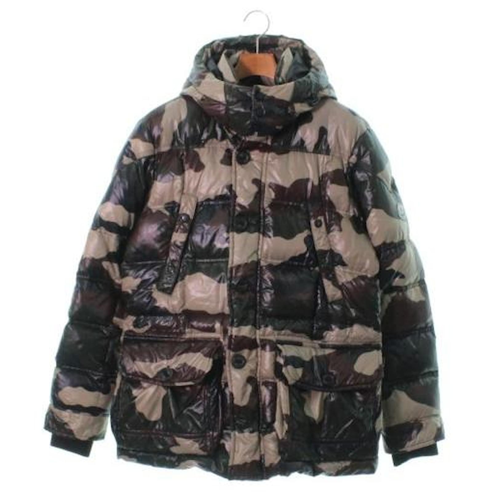 Moncler Blazer Jacken Braun Khaki Wolle Nylon Acryl ref.654699 - Joli ...