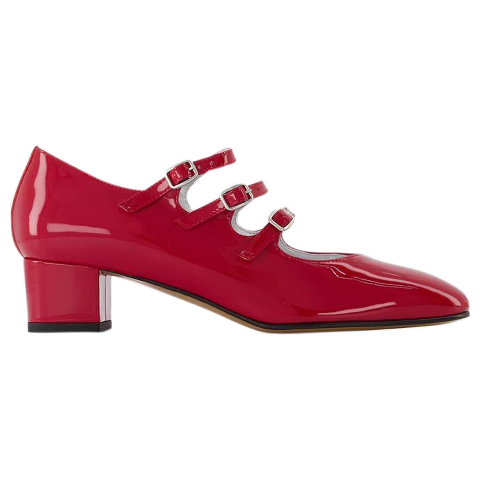 Carel Kina Babies en cuir verni rouge Veau façon poulain ref.654780 ...