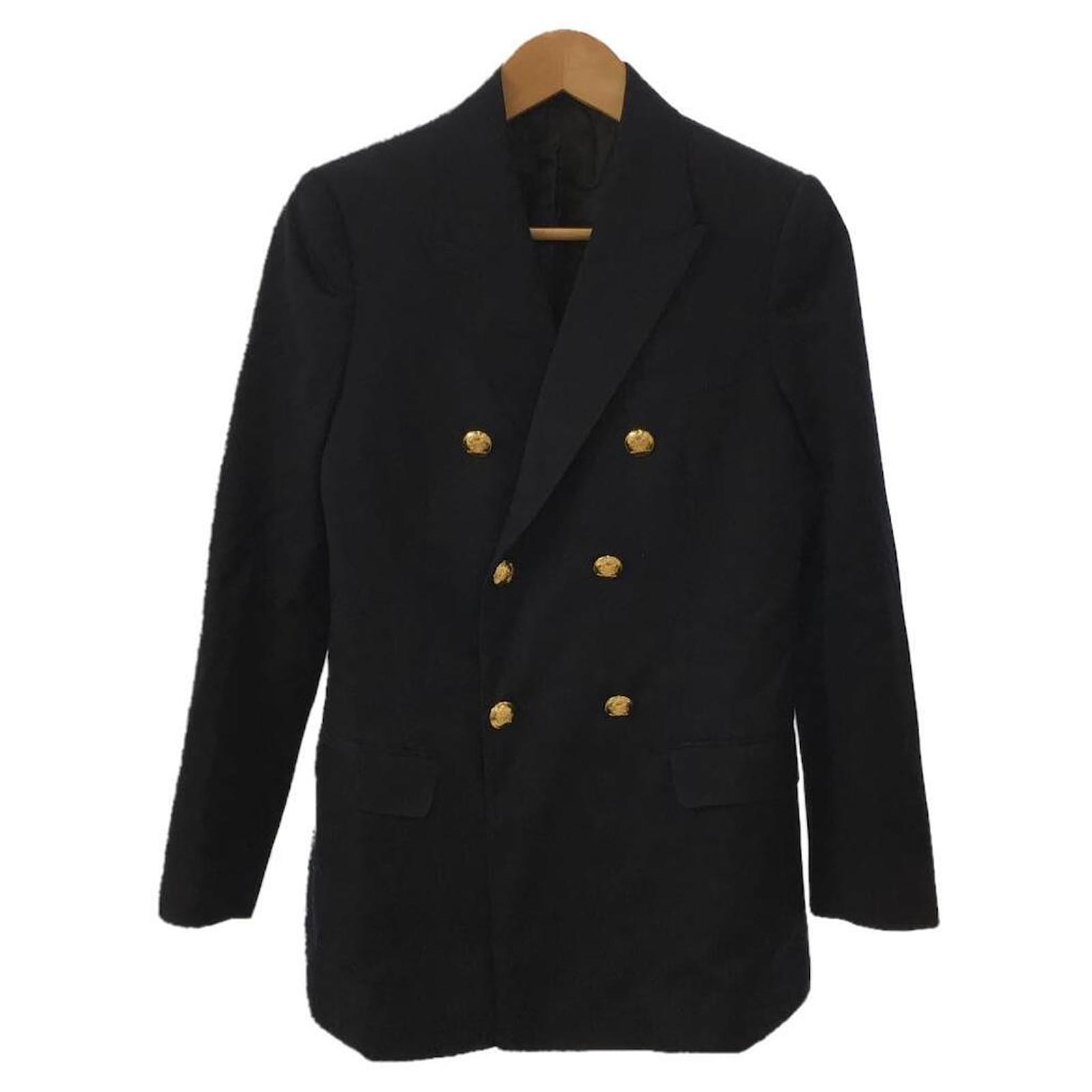 Céline ** CELINE Celine/ tailored jacket lined-breasted long blazer ...