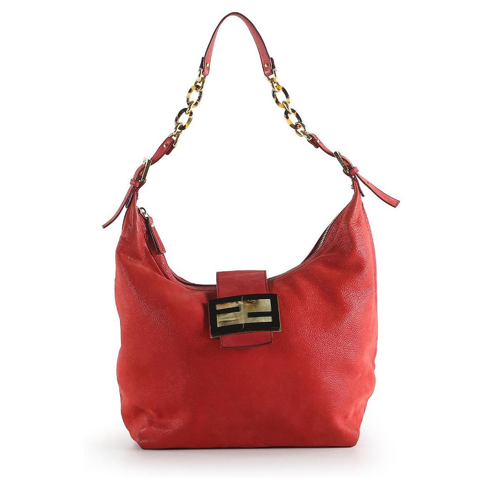 Fendi Red Leather Forever Hobo Bag ref.655965 - Joli Closet