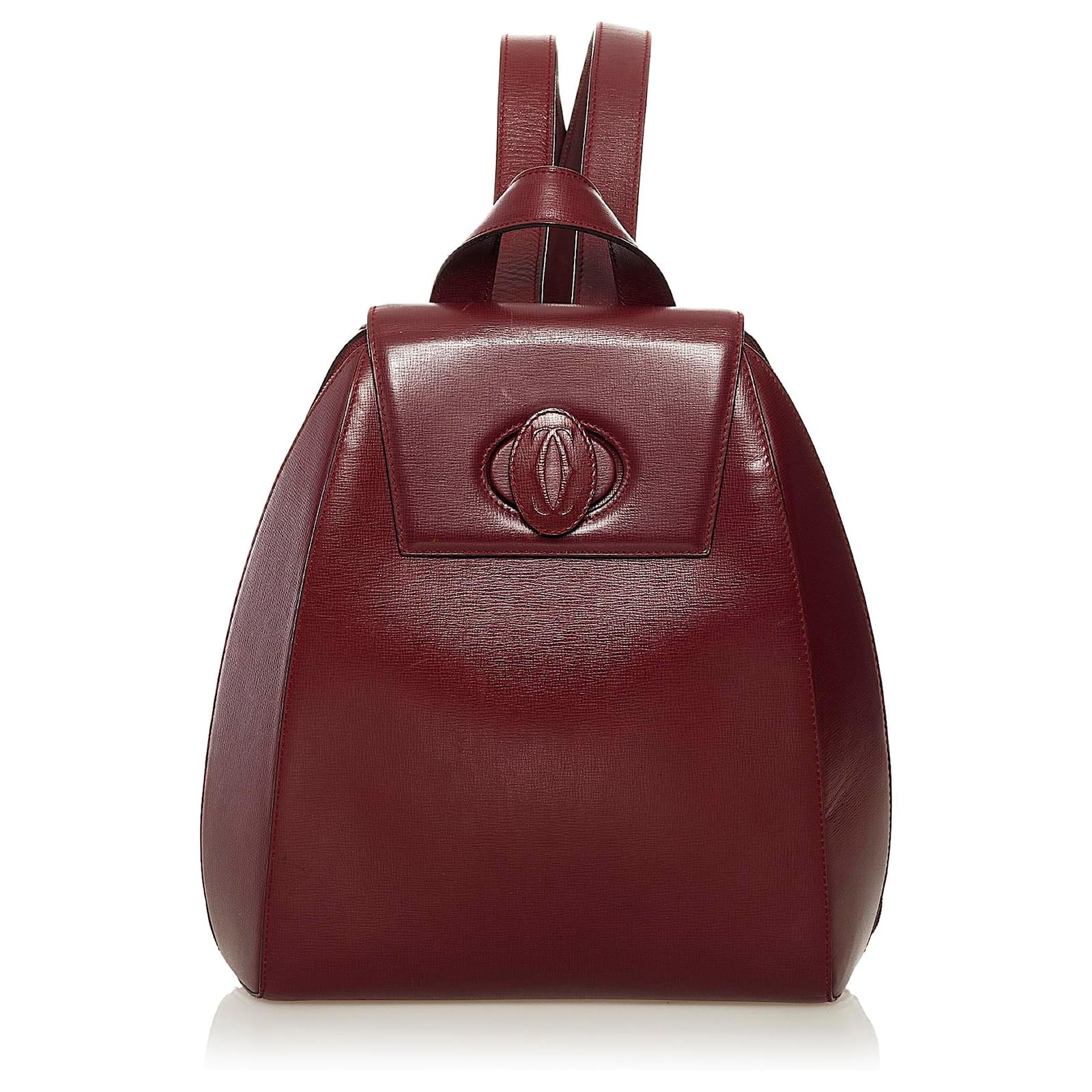 Cartier Red Must de Cartier Leather Backpack Dark red Pony-style ...