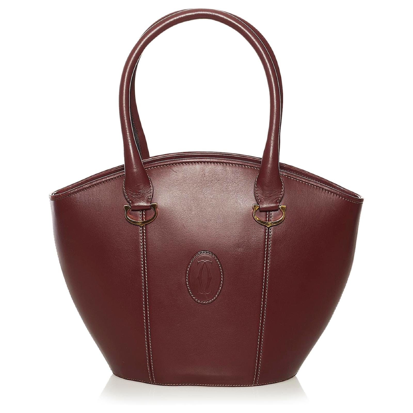 Cartier Red Must de Cartier Leather Handbag Pony-style calfskin ref ...