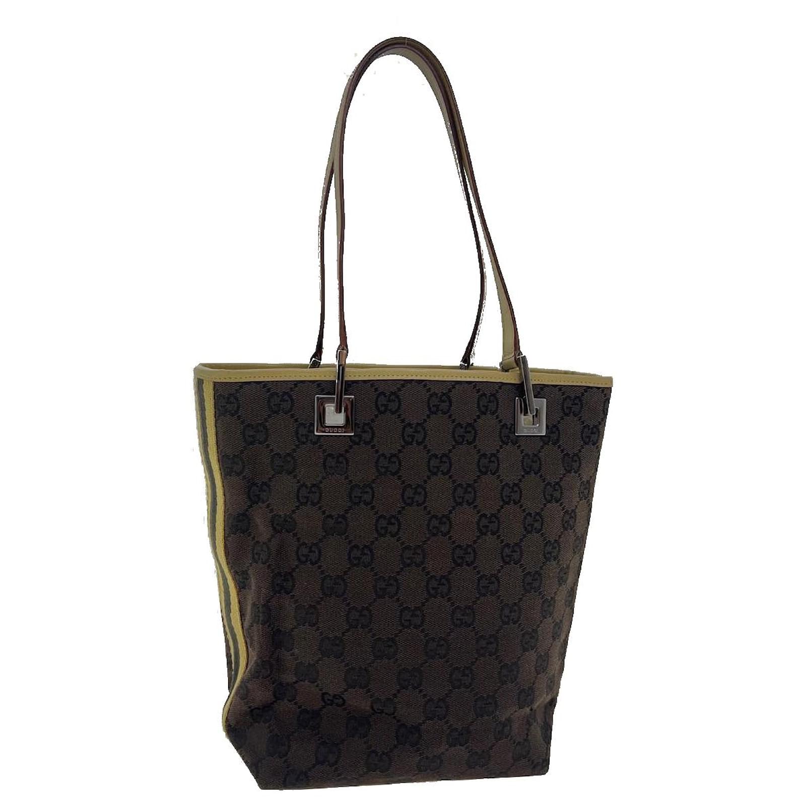 GUCCI Sherry Line GG Canvas Tote Bag Khaki Beige Auth ar7449 Cloth ref ...