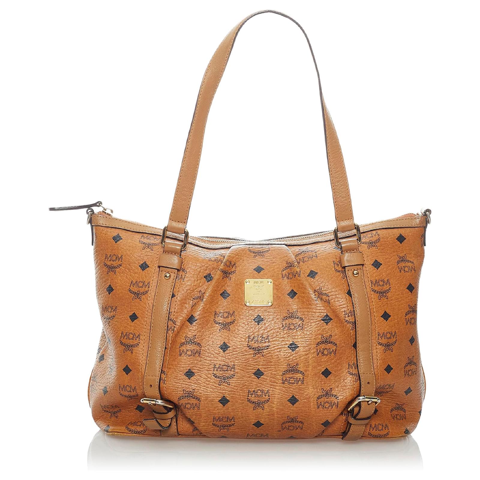 MCM Brown Visetos Leather Satchel Pony-style calfskin ref.658982 - Joli ...
