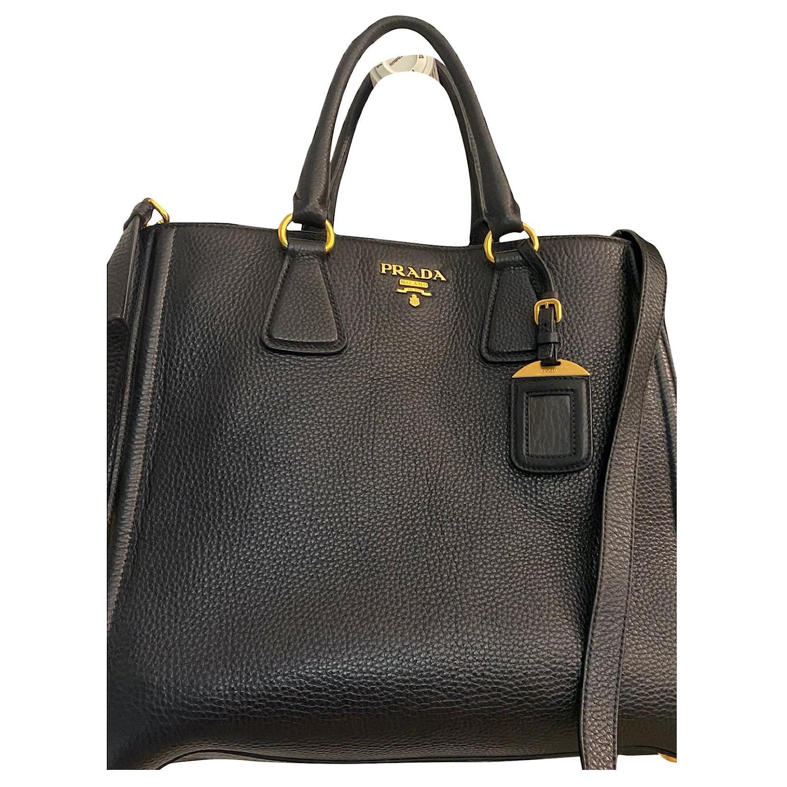 Double Prada Bag Black Leather Ref659651 Joli Closet