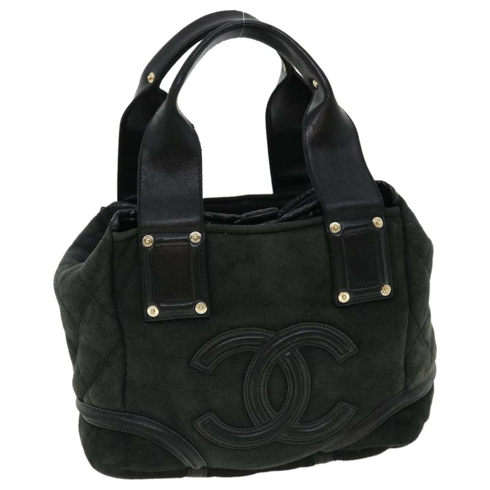 CHANEL COCO Mark Handtasche Wildleder Schwarz CC Auth bs2213 Schweden ...