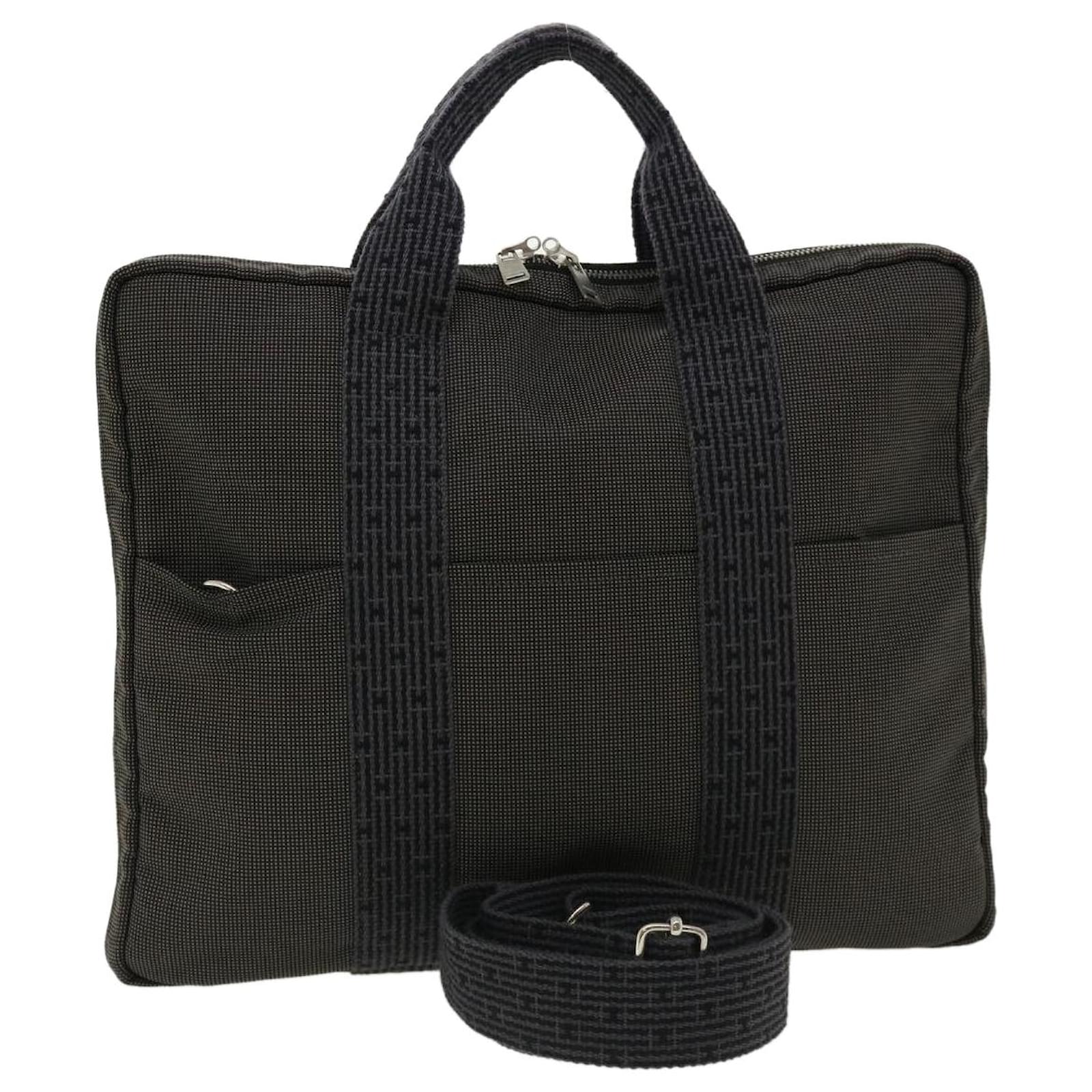 Hermès HERMES Her Line PC Case Canvas Gray Auth ki2176 Grey Cloth ref ...