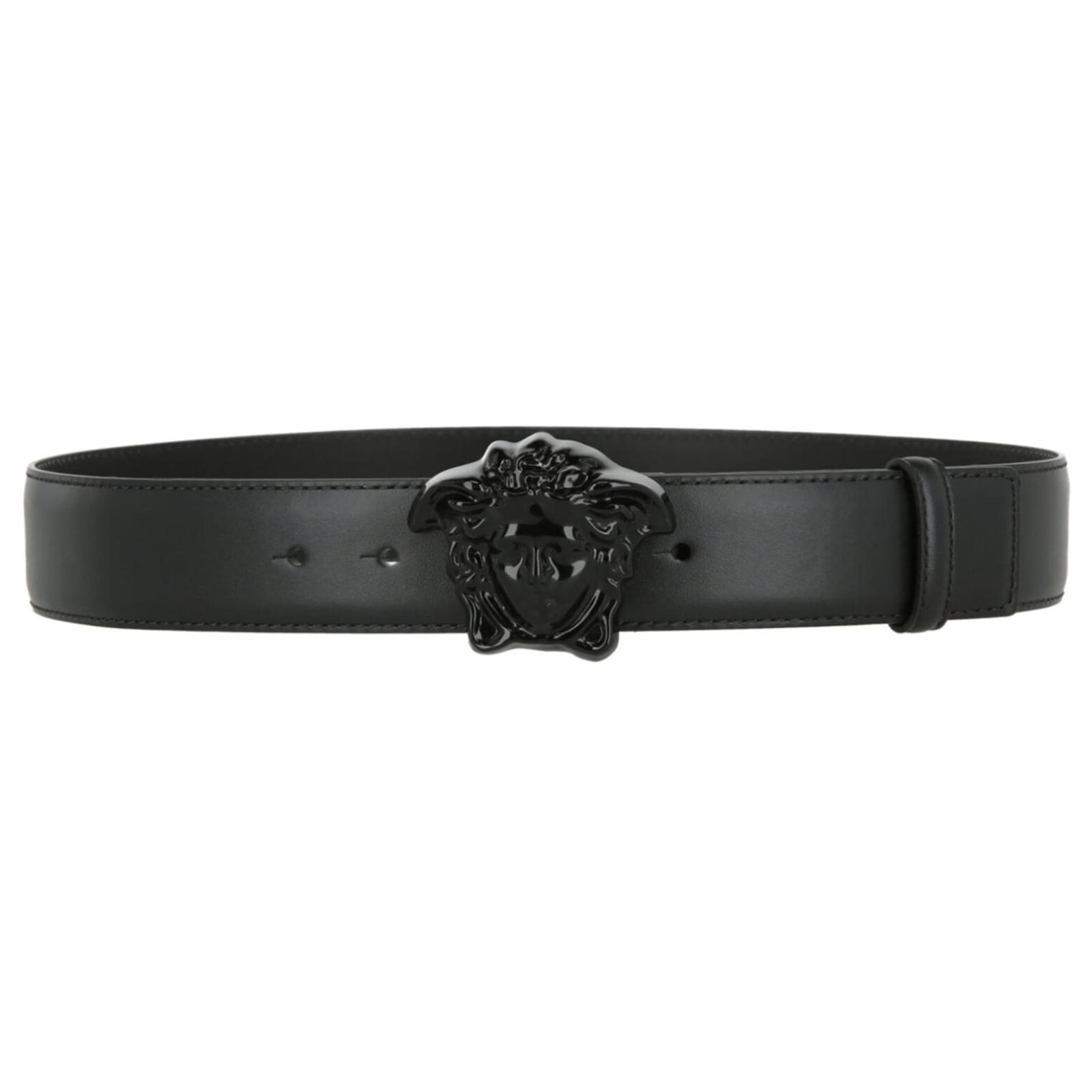 Versace La Medusa Leather Belt Black Pony-style calfskin ref.661793 ...
