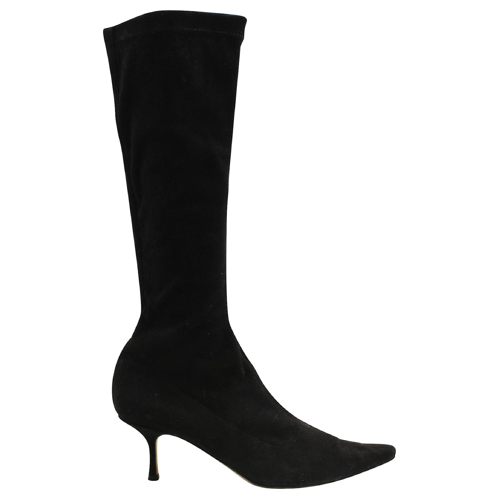 Jimmy Choo Botas hasta la rodilla de ante negro Cuero ref.661883 - Joli ...