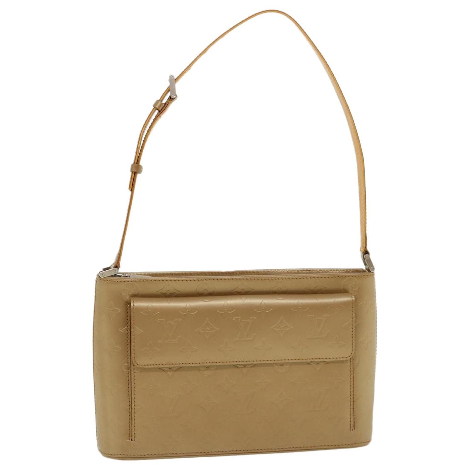 LOUIS VUITTON Monogram mat Alston Shoulder Bag Gold M55127 LV Auth ...