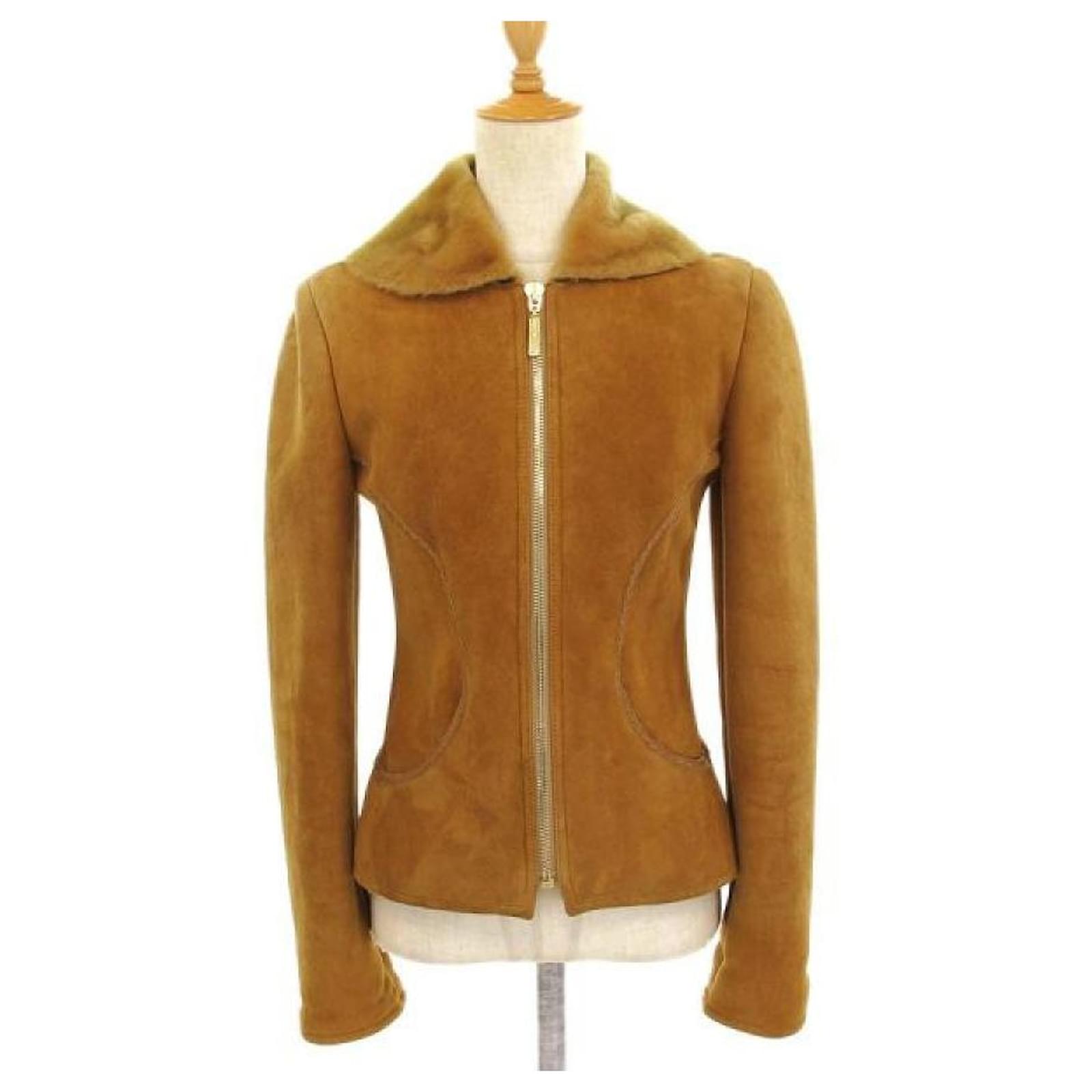 Fendi Shearling Jacket Mustard Lambskin ref.662873 - Joli Closet