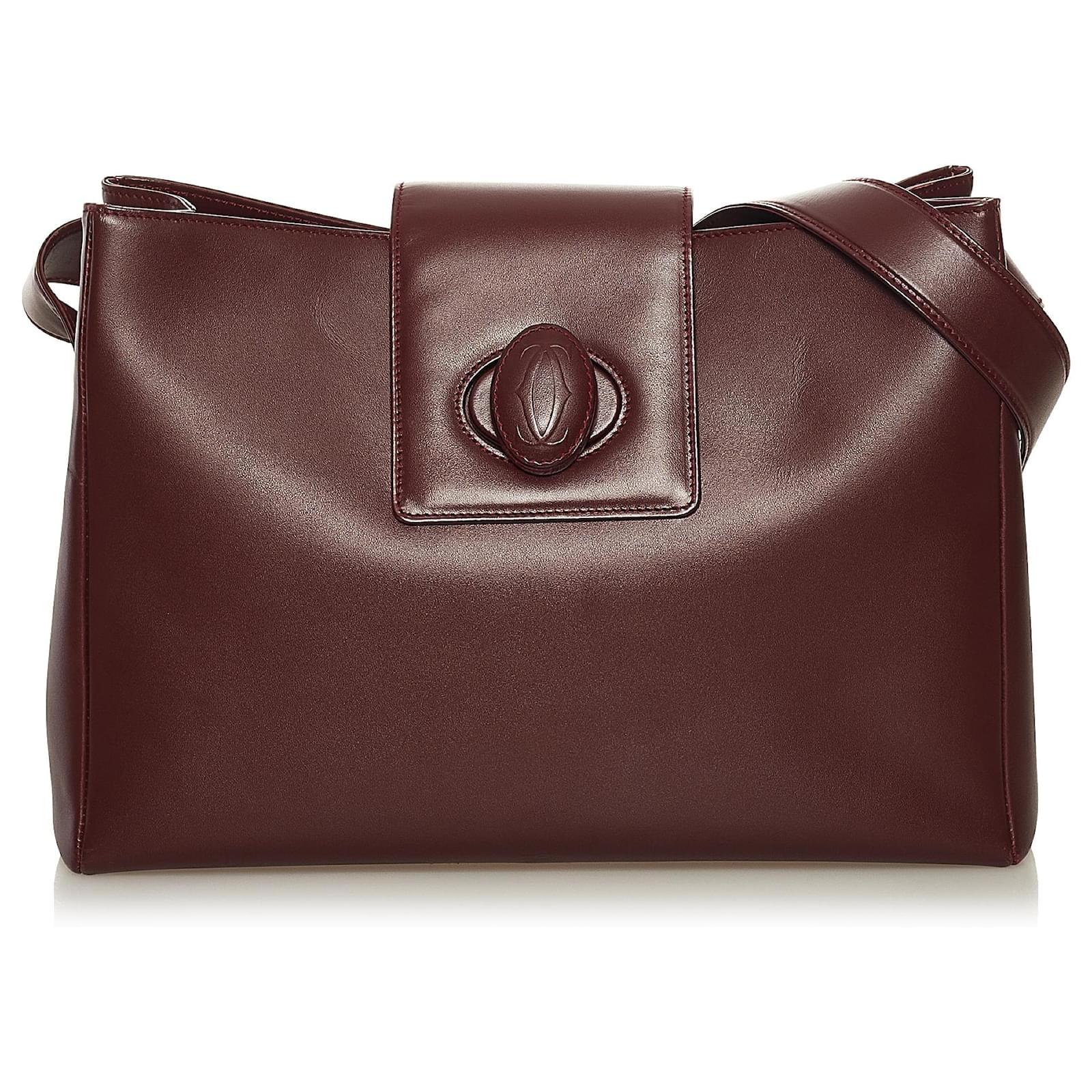 Cartier Red Must de Cartier Leather Shoulder Bag Dark red Pony-style ...