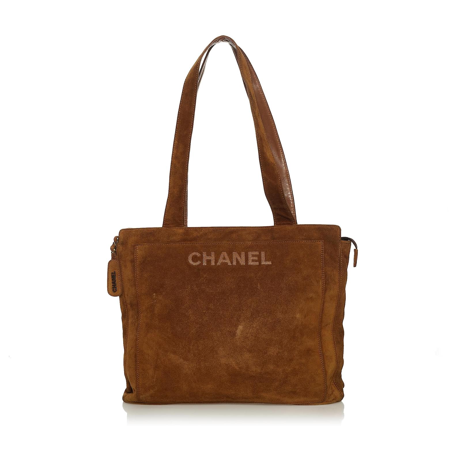 Chanel Brown Suede Tote Bag Leather ref.663780 - Joli Closet