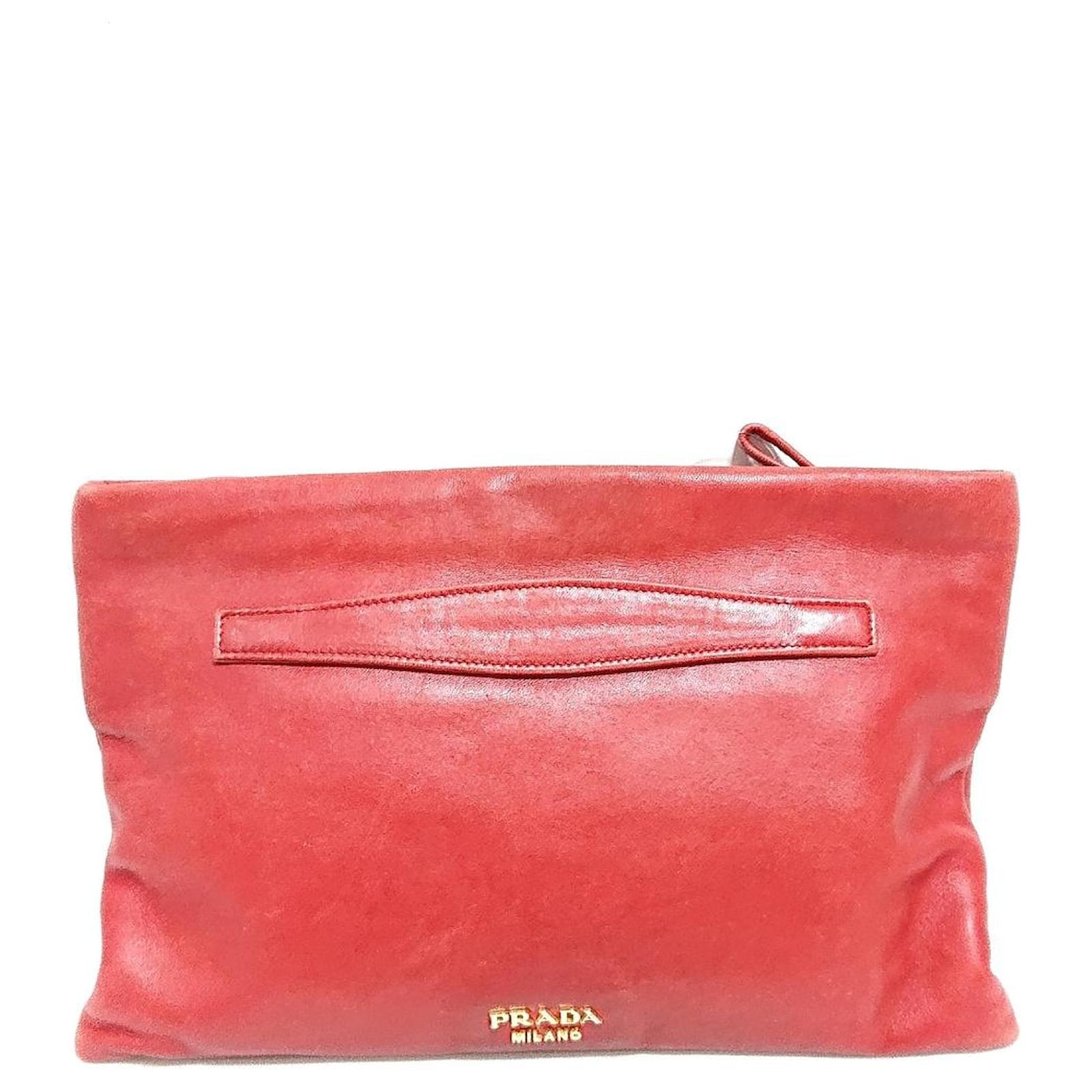 Prada Red Leather ref.663830 - Joli Closet