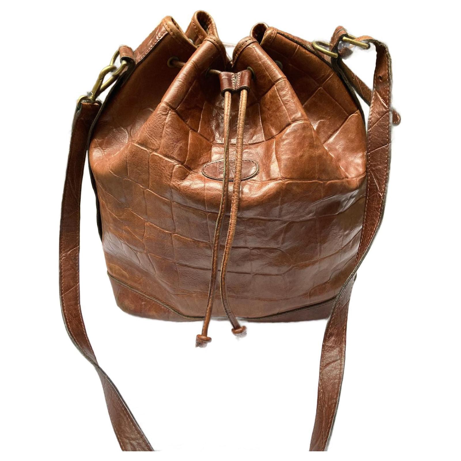 Sac vintage Mulberry modèle Abbey Cuir Marron ref.665221 - Joli Closet