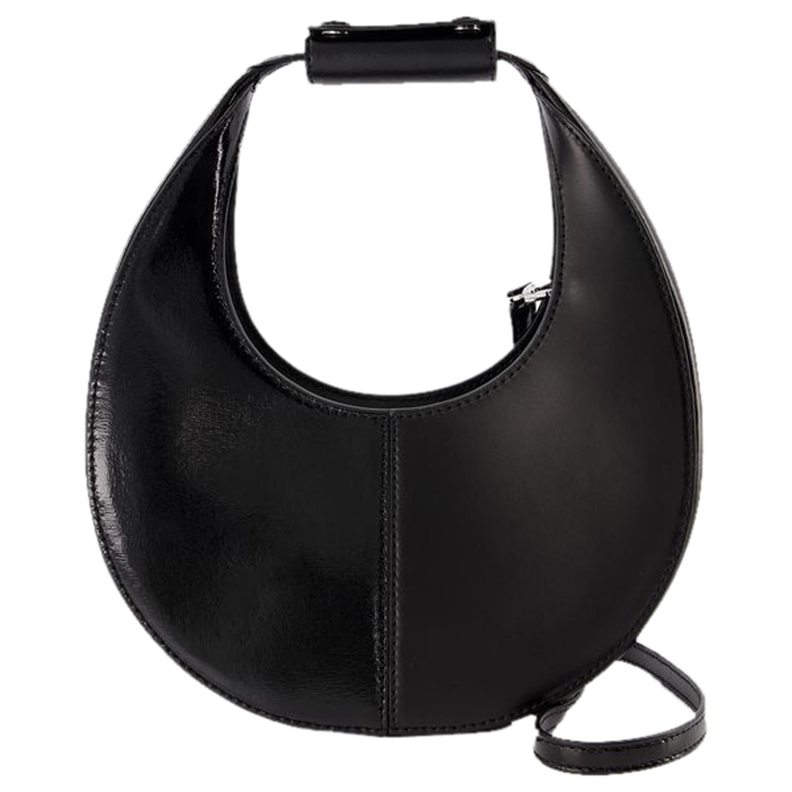 Staud Mini Moon Split Bag Black Leather ref.667730 - Joli Closet