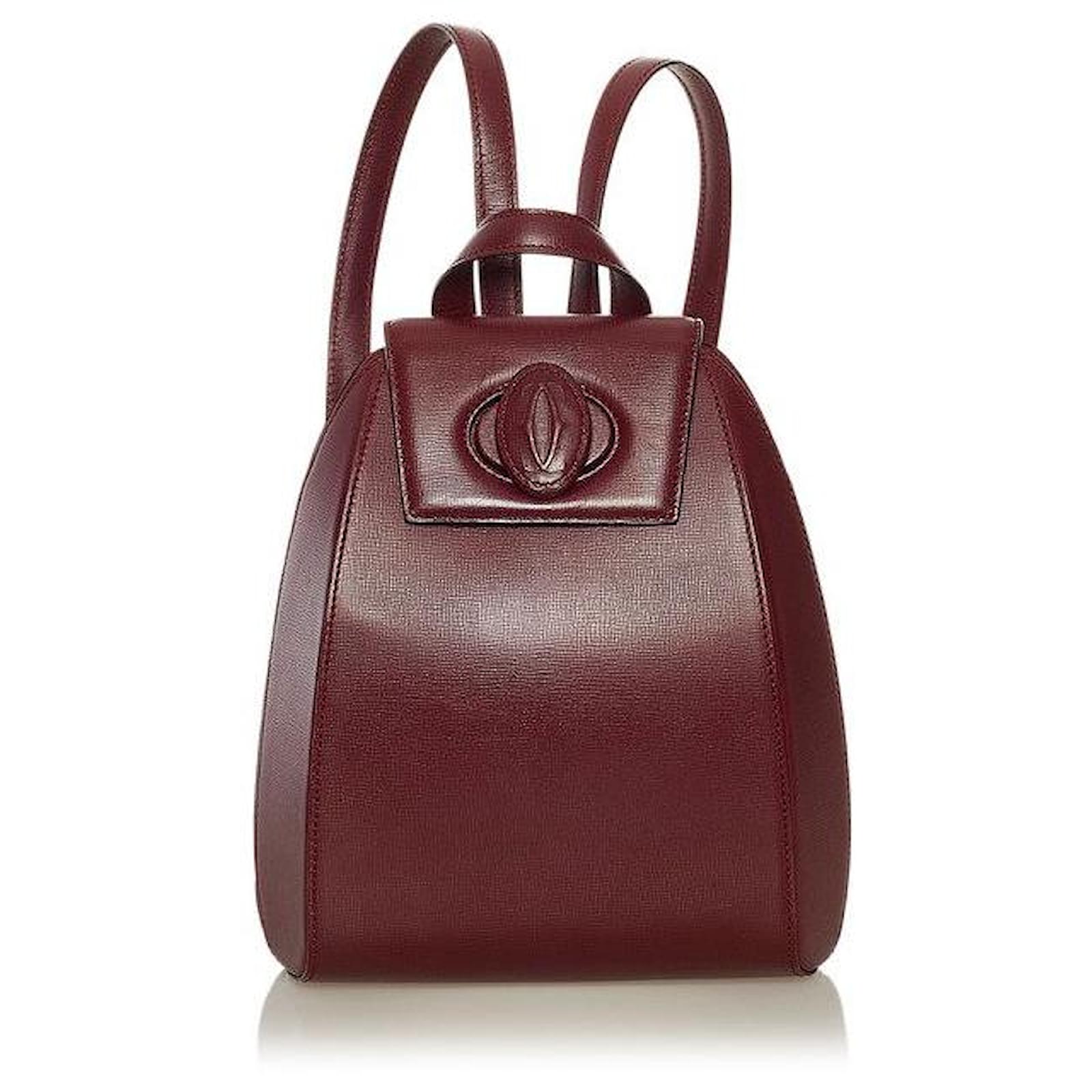Cartier Must De Cartier Sac à dos en cuir rouge Veau façon poulain ref ...