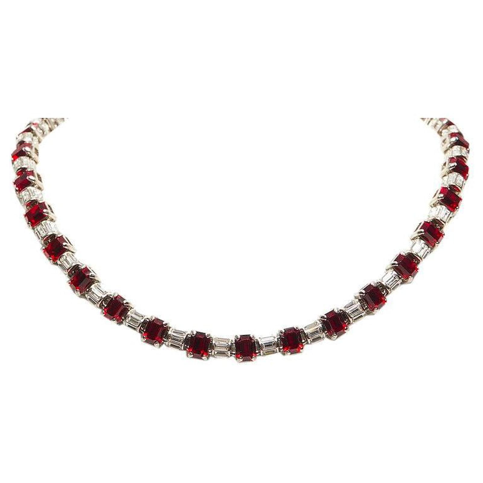 Prada Strass Collier argent Métal Argenté ref.667880 - Joli Closet