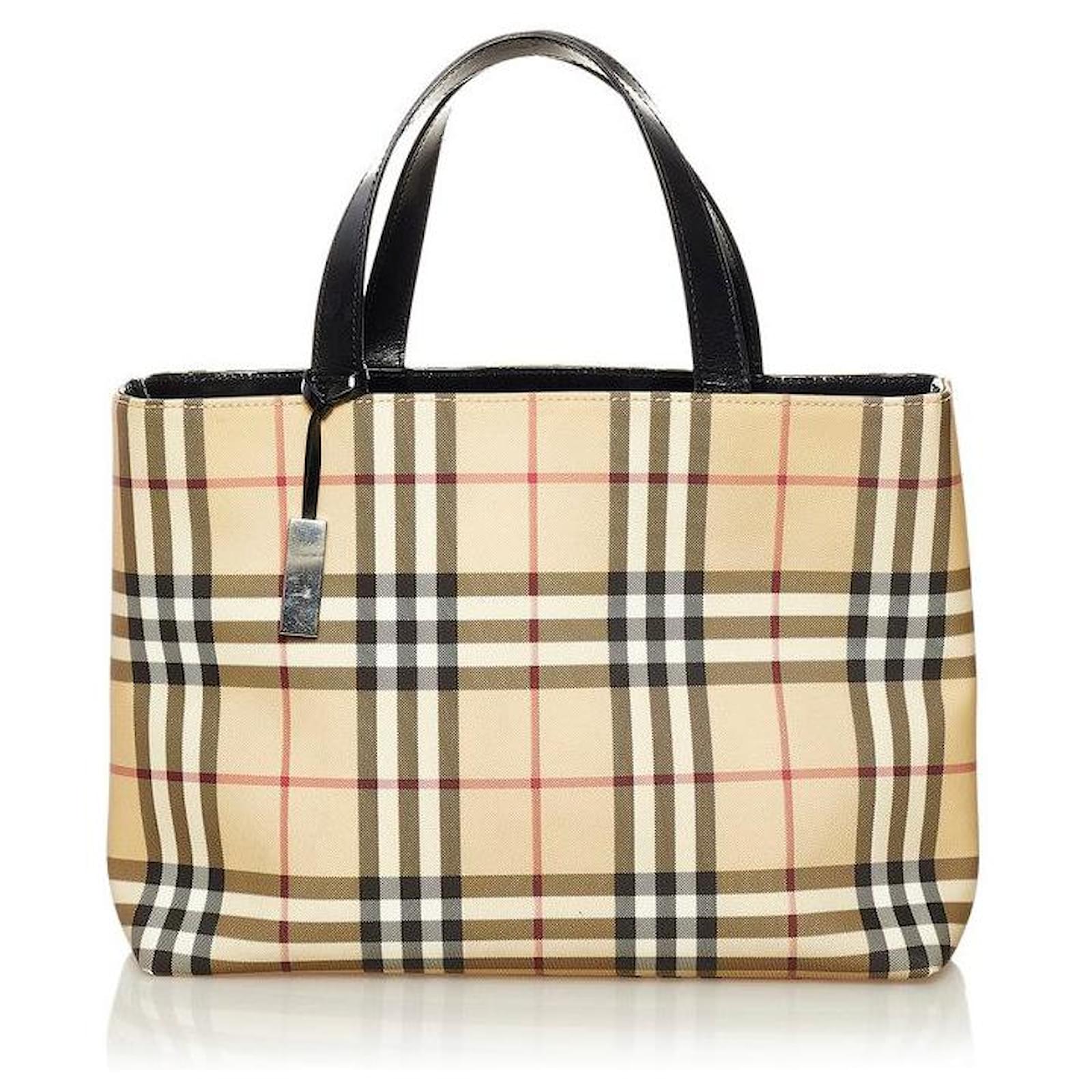 burberry Nova Check Handtasche beige Leinwand ref.667980 - Joli Closet