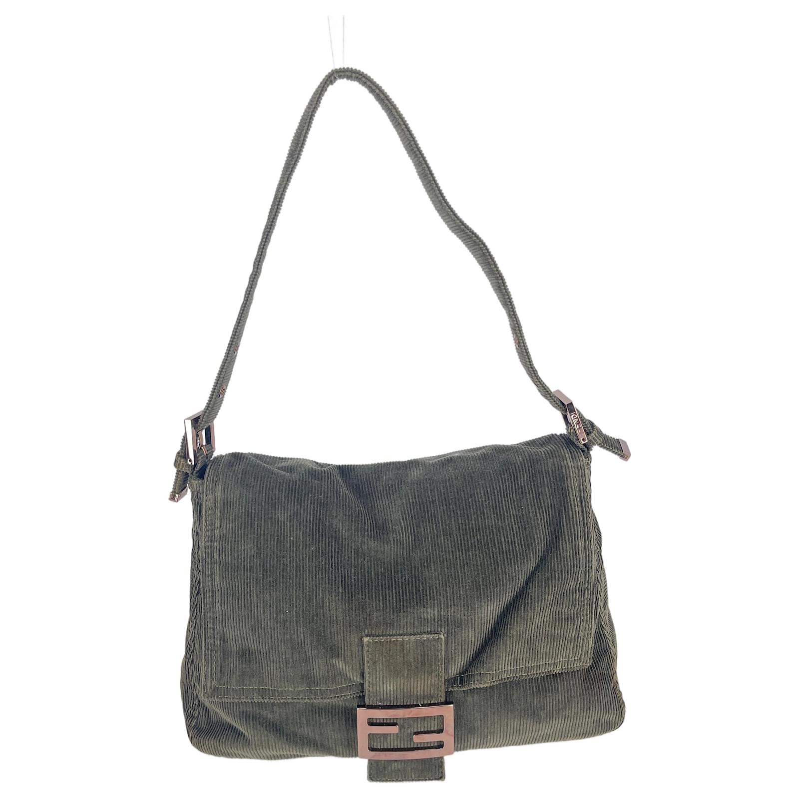 Fendi Green Corduroy Baguette Mamma Velvet ref.668642 - Joli Closet