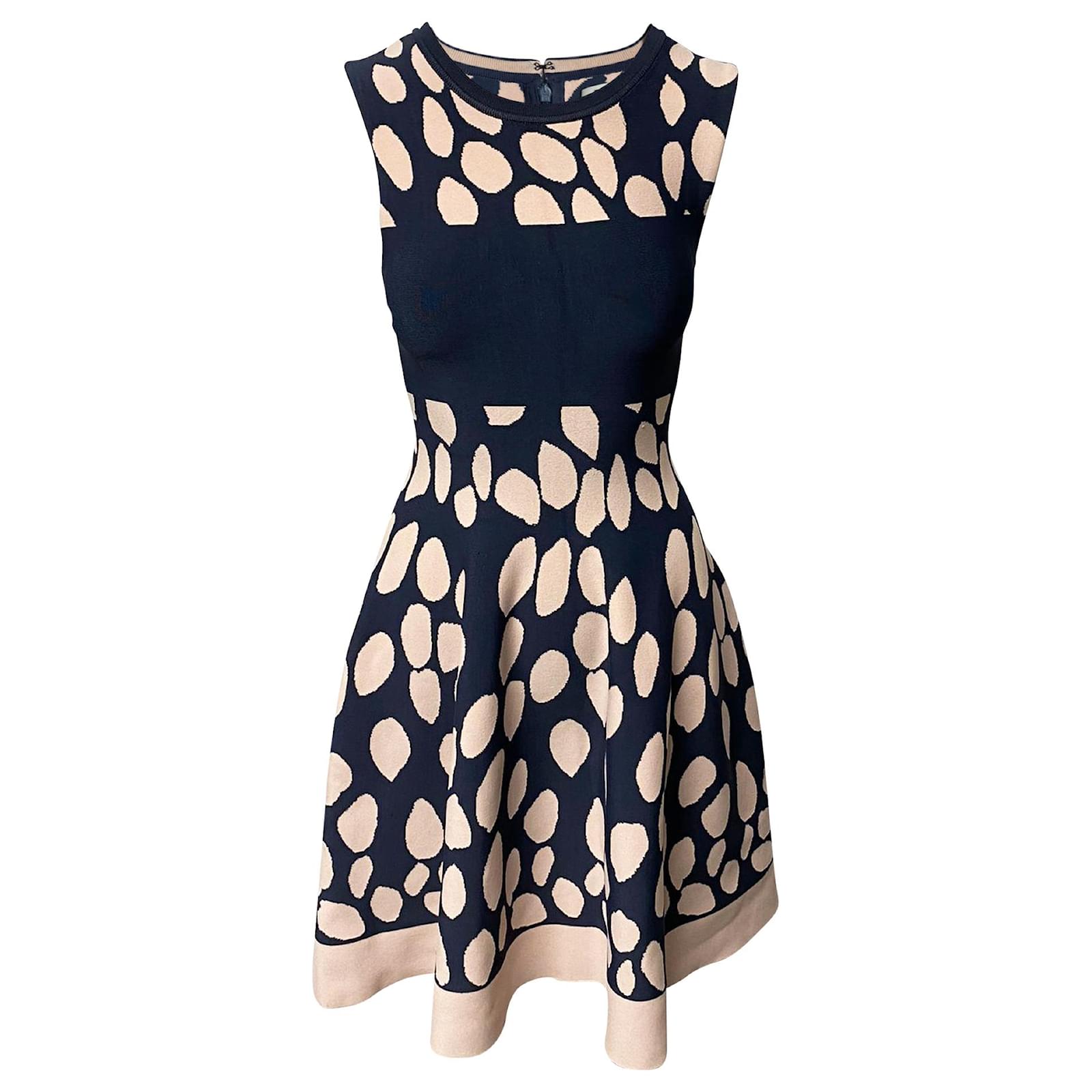 Robe Issa en maille à pois en rayonne bleu marine Fibre de cellulose ref.669285 - Joli Closet