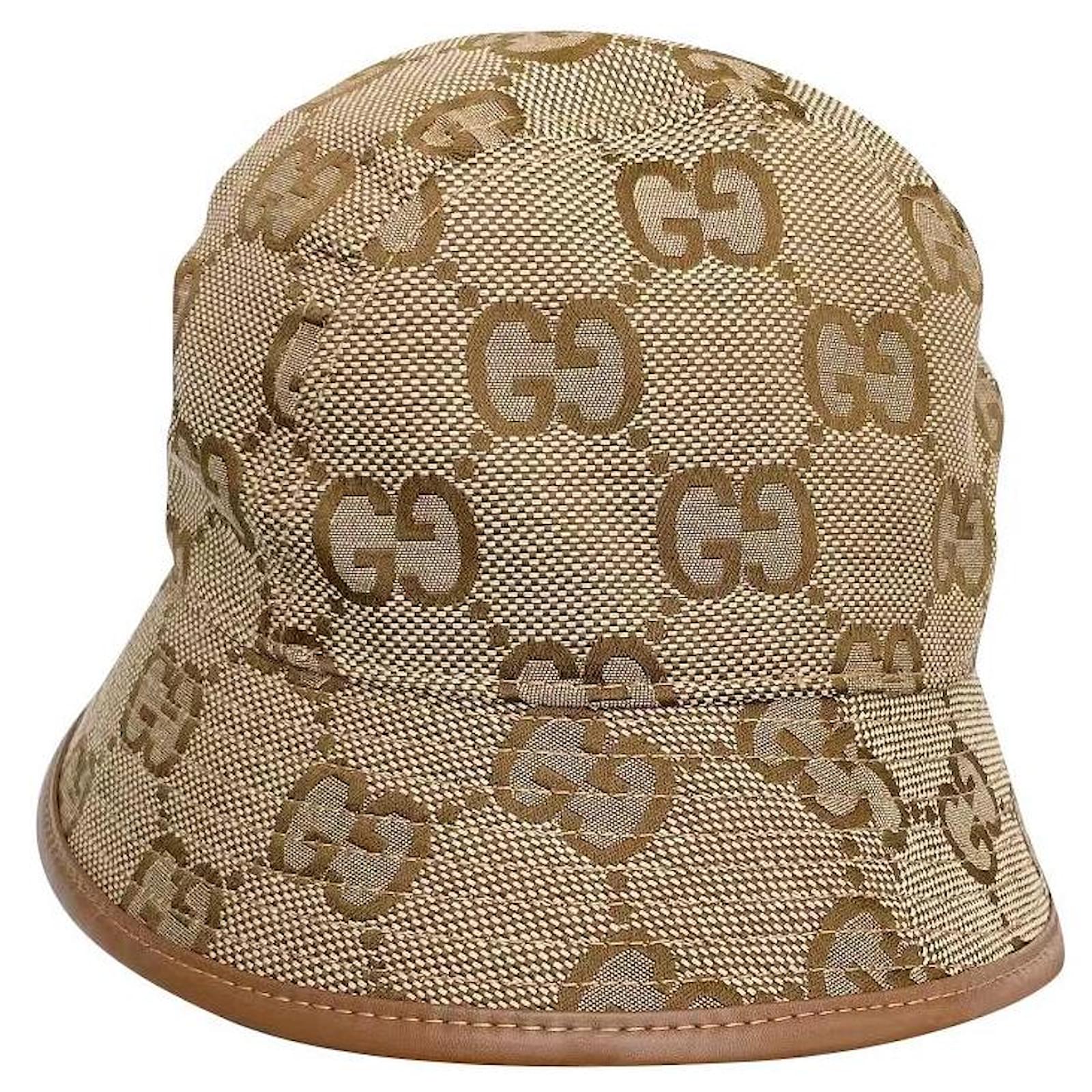 Chapeau Gucci GG Marron Coton Laine ref.669372 - Joli Closet