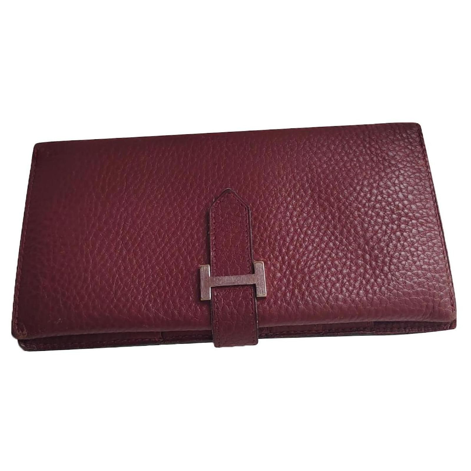 Hermès Hermes wallets Dark red Leather ref.670868 - Joli Closet