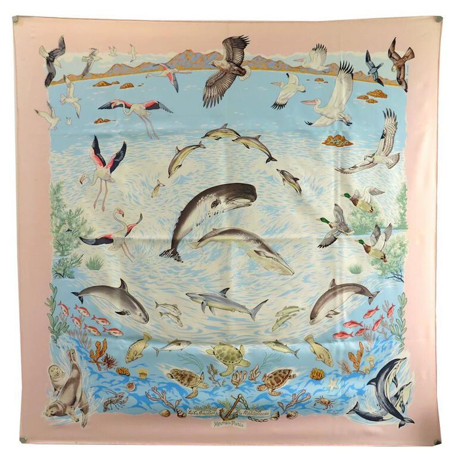 Hermès HERMES SCARF THE PRECIOUS LIFE OF THE MEDITERRANEAN ROBERT ...