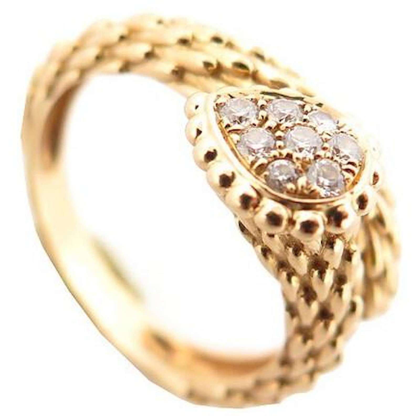 NEW BOUCHERON RING SNAKE BOHEME S 52 ct gold 18K and 8 diamants 0.33CTS ...