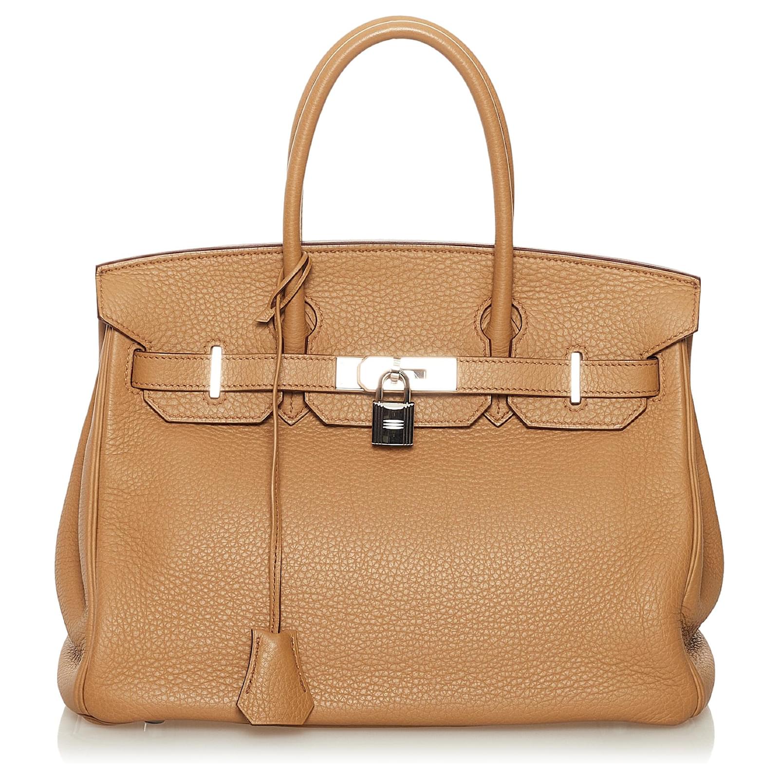 Hermès Hermes Brown Taurillon Clemence Birkin 30 Beige Leather Pony ...
