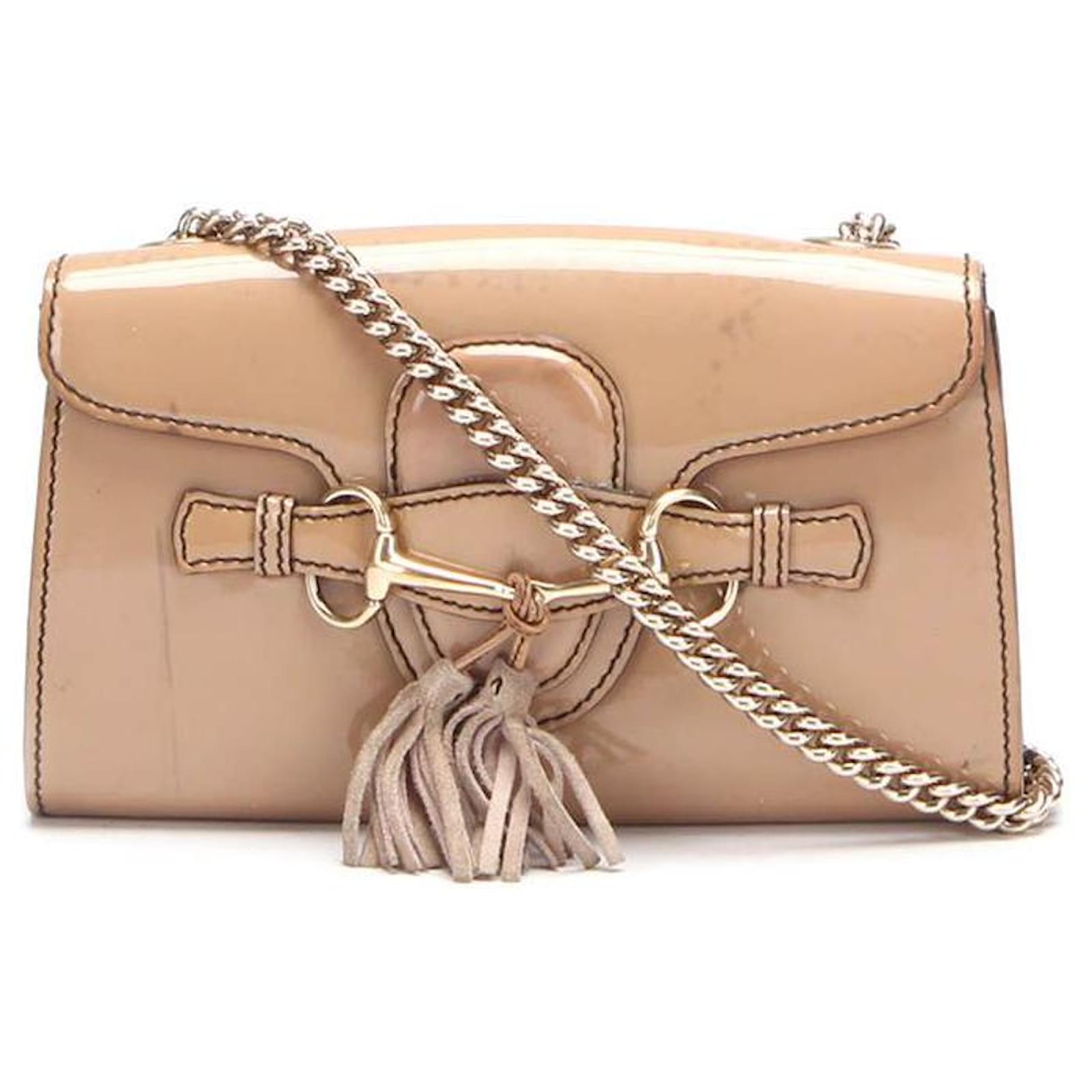 gucci Emili Chain Crossbody Bag beige Leather Patent leather ref.671570 ...
