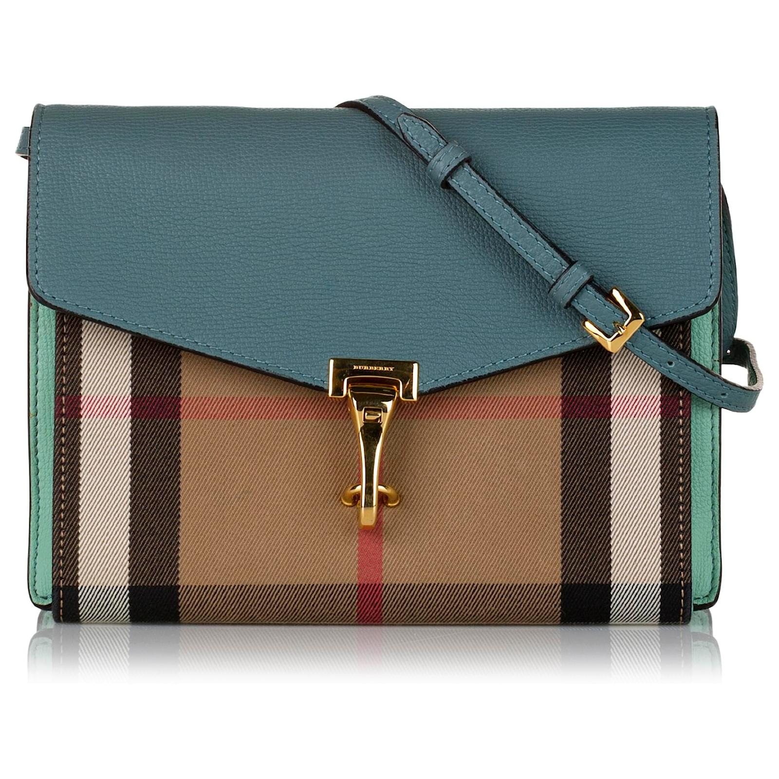 Burberry Sac à bandoulière Macken House Check bleu Cuir Veau façon ...