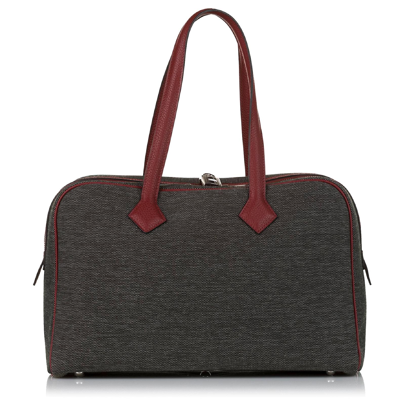 Hermès Hermes Gray Toile Victoria II 35 Grey Dark grey Cloth Cloth ref ...