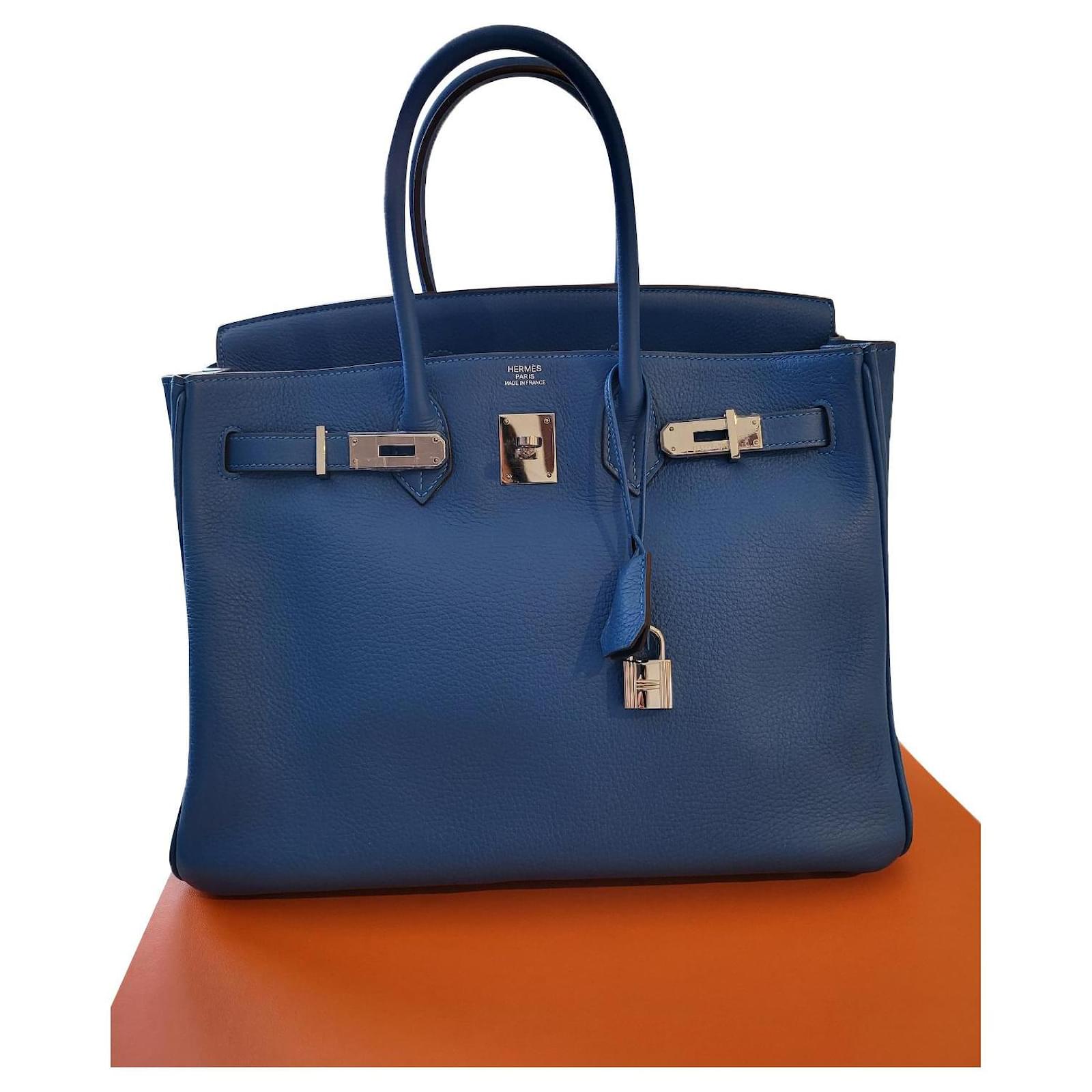 Hermès Birkin 35 Blue Leather ref.673173 - Joli Closet