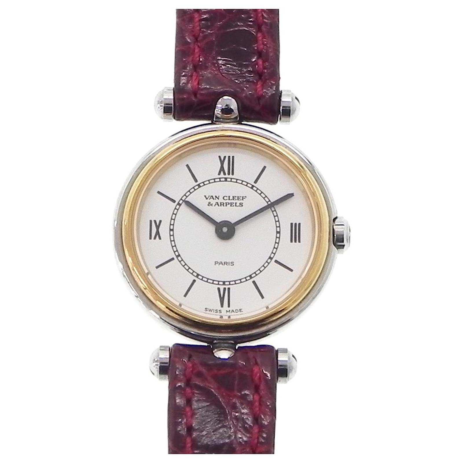 *Van Cleef & Arpels Ladies Quartz Overhauled Round Face Analog White ...