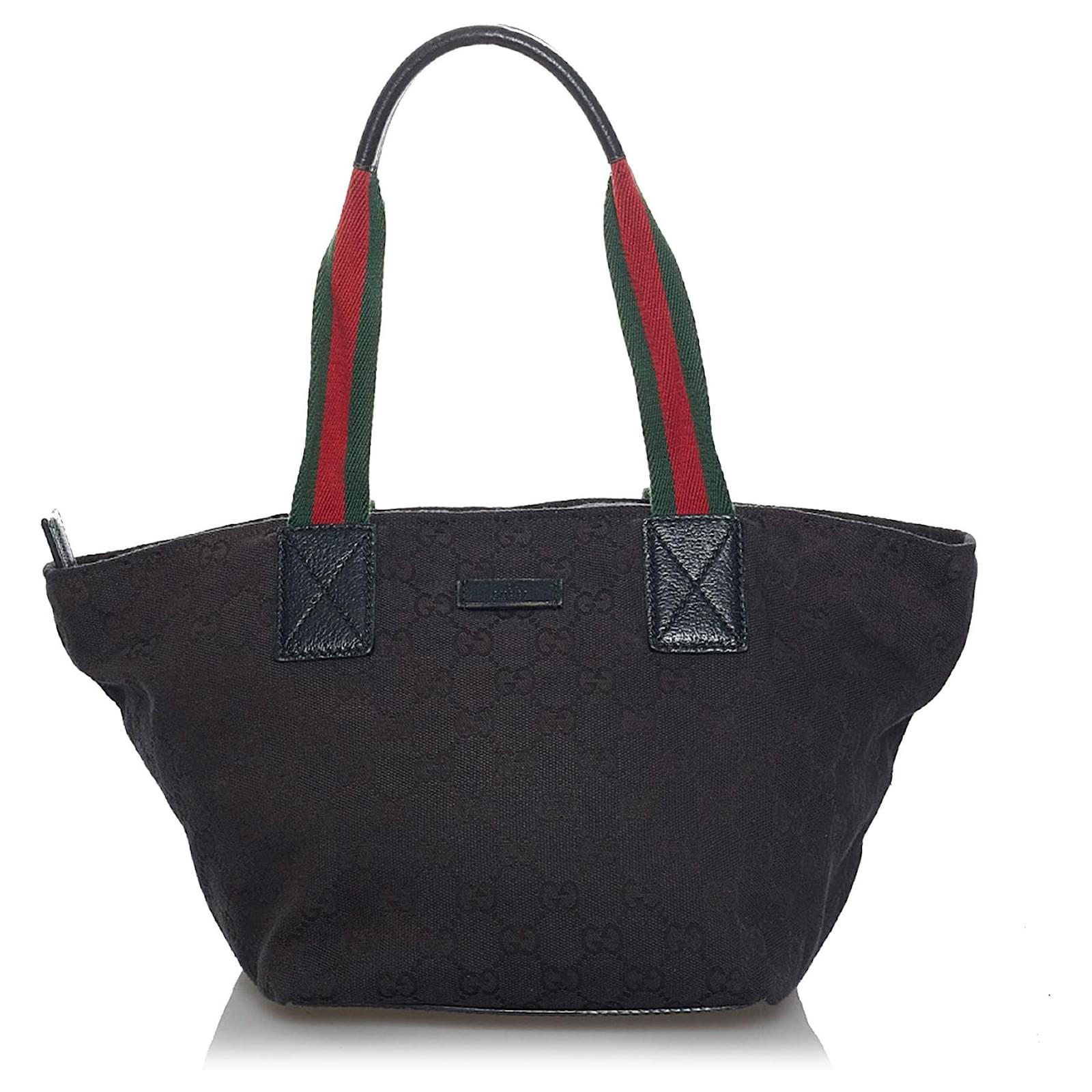 Gucci Black GG Canvas Web Tote Cloth Cloth ref.JC676054 (Sold) - Joli ...