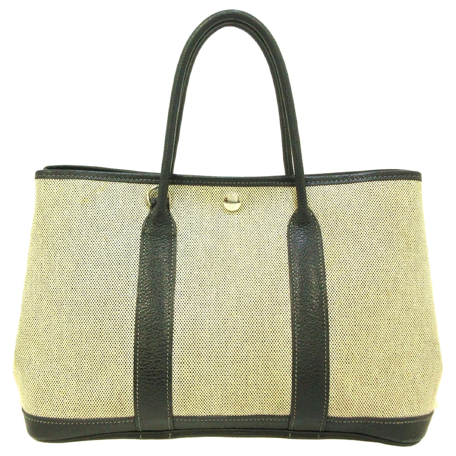 Hermès Hermes White Toile Garden Party TPM Cream Cloth Cloth ref.676090 ...