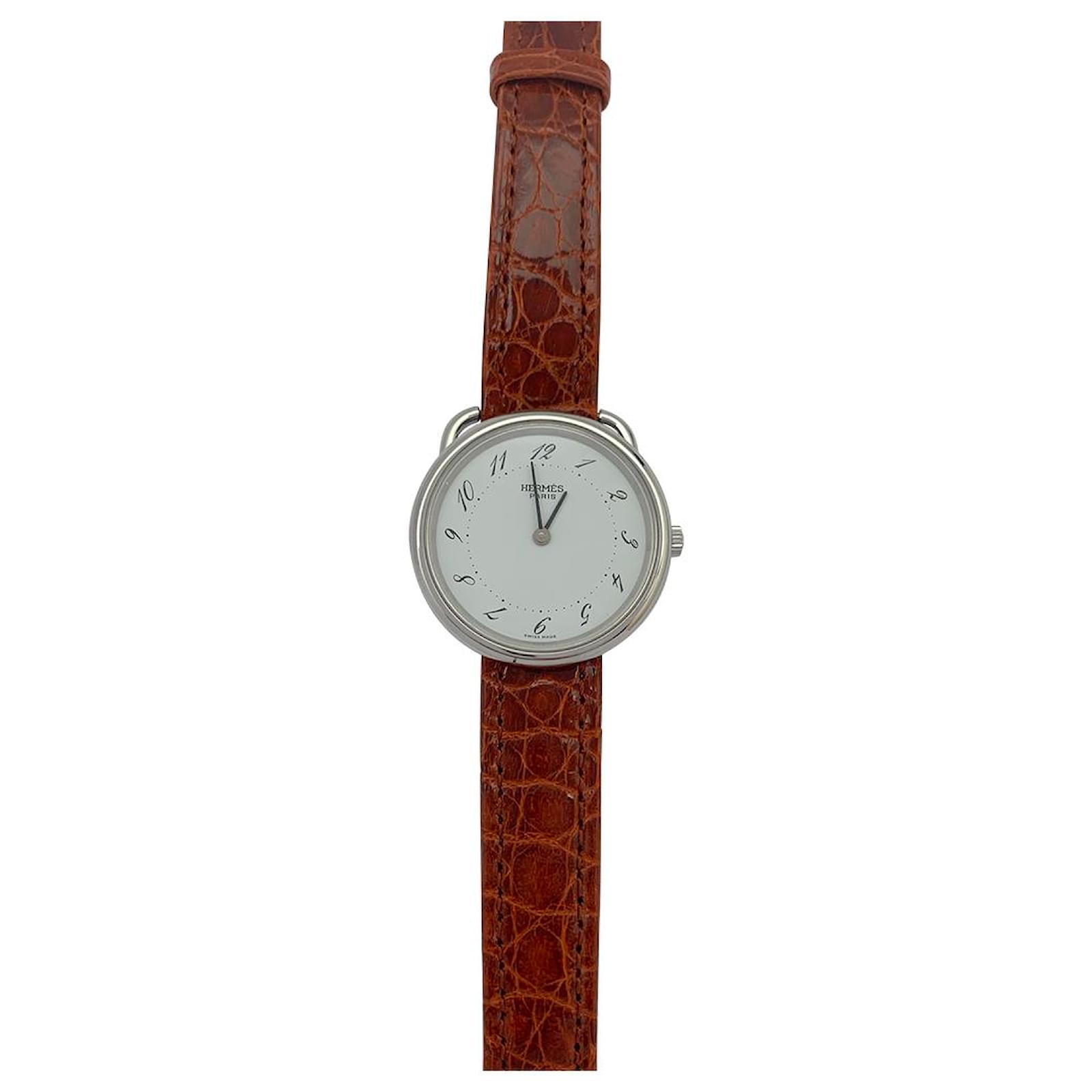 Hermès watch, "Hoop", steel, cuir. Leather ref.676556 - Joli Closet