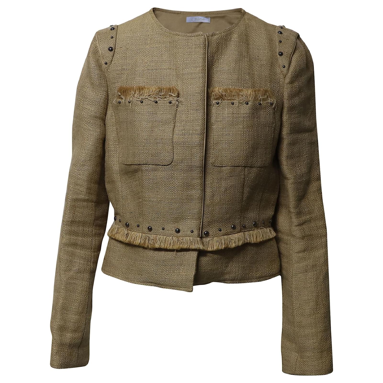 Chloé Chloe Casual Long Sleeve Jacket in Beige Jute ref.677586 - Joli ...