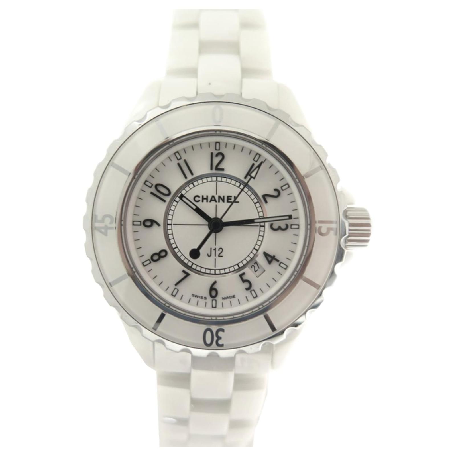 Chanel J watch12 H0968 ct quartz 34 MM IN CERAMIC WHITE CERAMIC WATCH ...