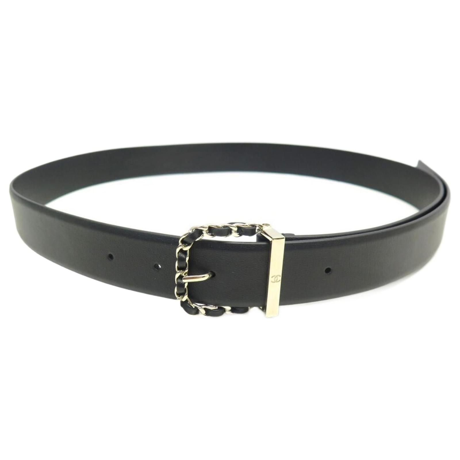 NUEVO CINTURÓN CHANEL 2022 HEBILLA T CADENA ENTRELAZADA DORADA36 84-94 ...
